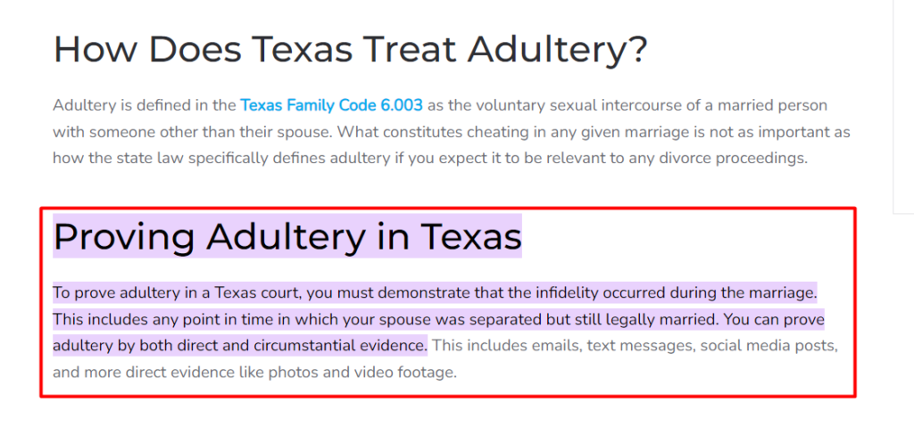 Adultery and Divorce in Texas - Warren & Migliaccio, L.L.P.